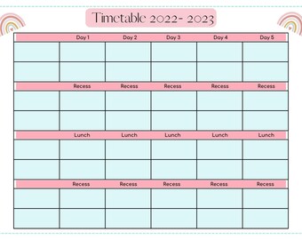 Rainbow Schedule Classroom - Etsy