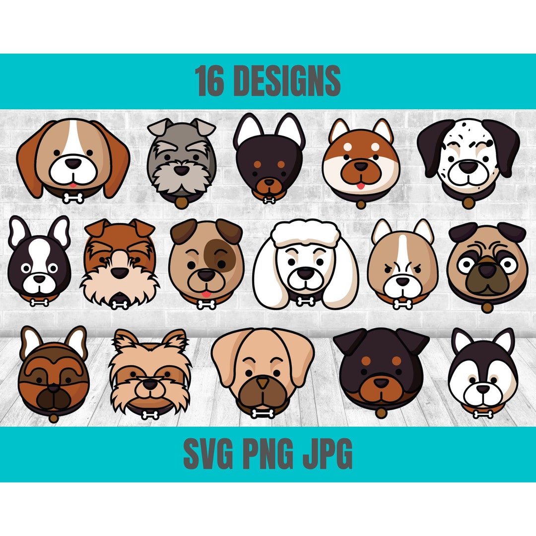 Dog Bundle Svg, Dog Head Svg, Dog SVG/PNG/JPG, Digital Download, Cut ...