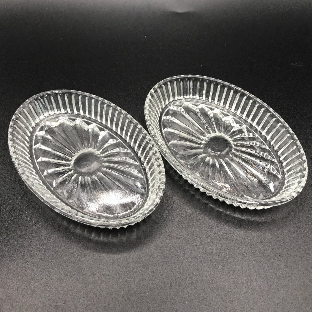 Set of Two Small Oval Glass Dishes - Etsy