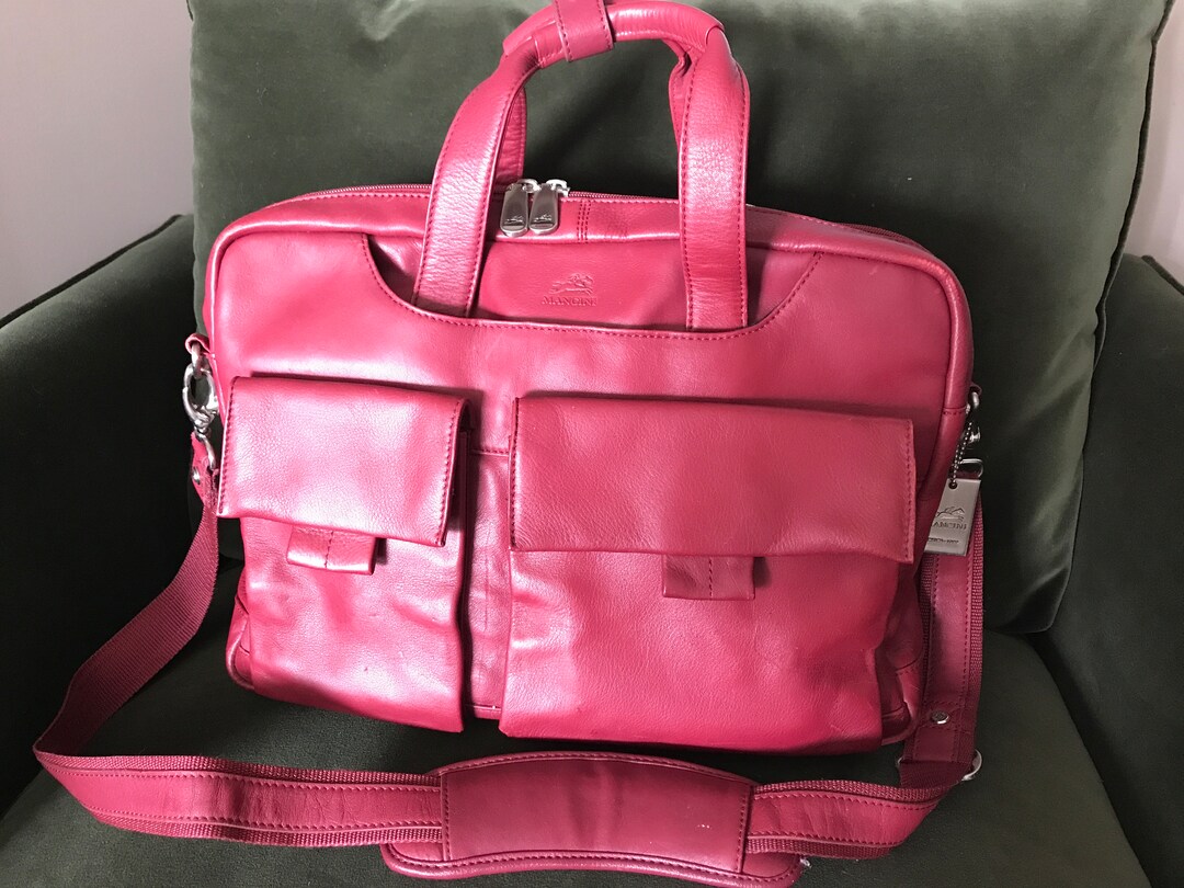 Vintage Mancini Leather Double Compartment Briefcase - Etsy
