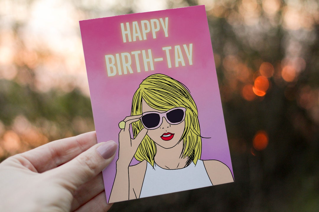 A5 Happy Birth-tay Card - Taylor Swift Themed Birthday Card - Card for ...