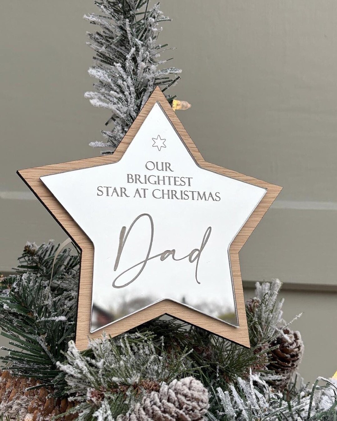 In Loving Memory Christmas Tree Topper Star, Engraved Tree Topper ...