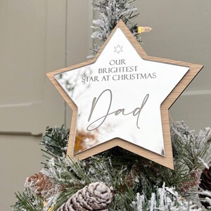 Mum in Loving Memory Christmas Tree Topper Angel Star, Memorial Tree ...