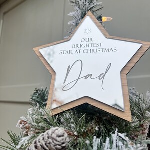 Mum in Loving Memory Christmas Tree Topper Angel Star, Memorial Tree ...