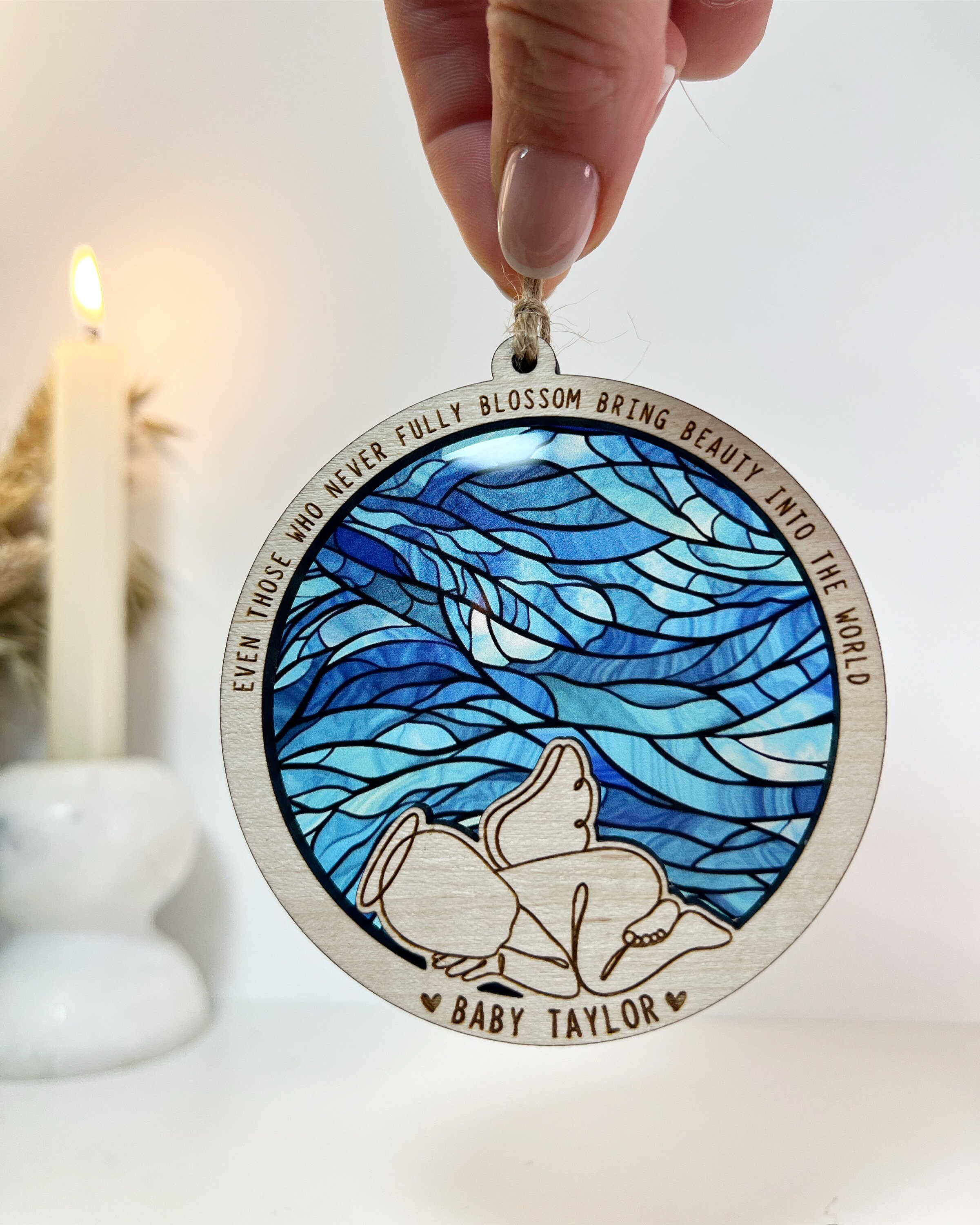 Baby Loss Stained Glass Memorial Gift, Miscarriage Gift, Sun Catcher ...
