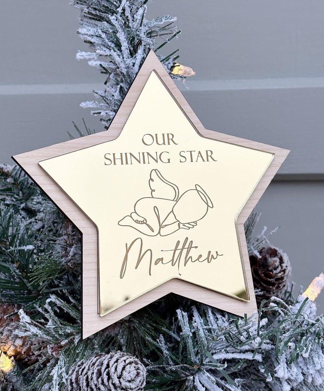 Christmas Tree Topper Personalised Baby Loss Memorial, Custom Christmas ...