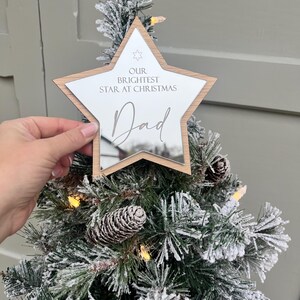Mum in Loving Memory Christmas Tree Topper Angel Star, Memorial Tree ...