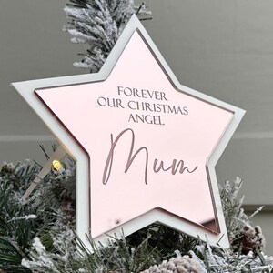 Personalised Memorial Christmas Tree Topper, Customs Memorial Tree ...