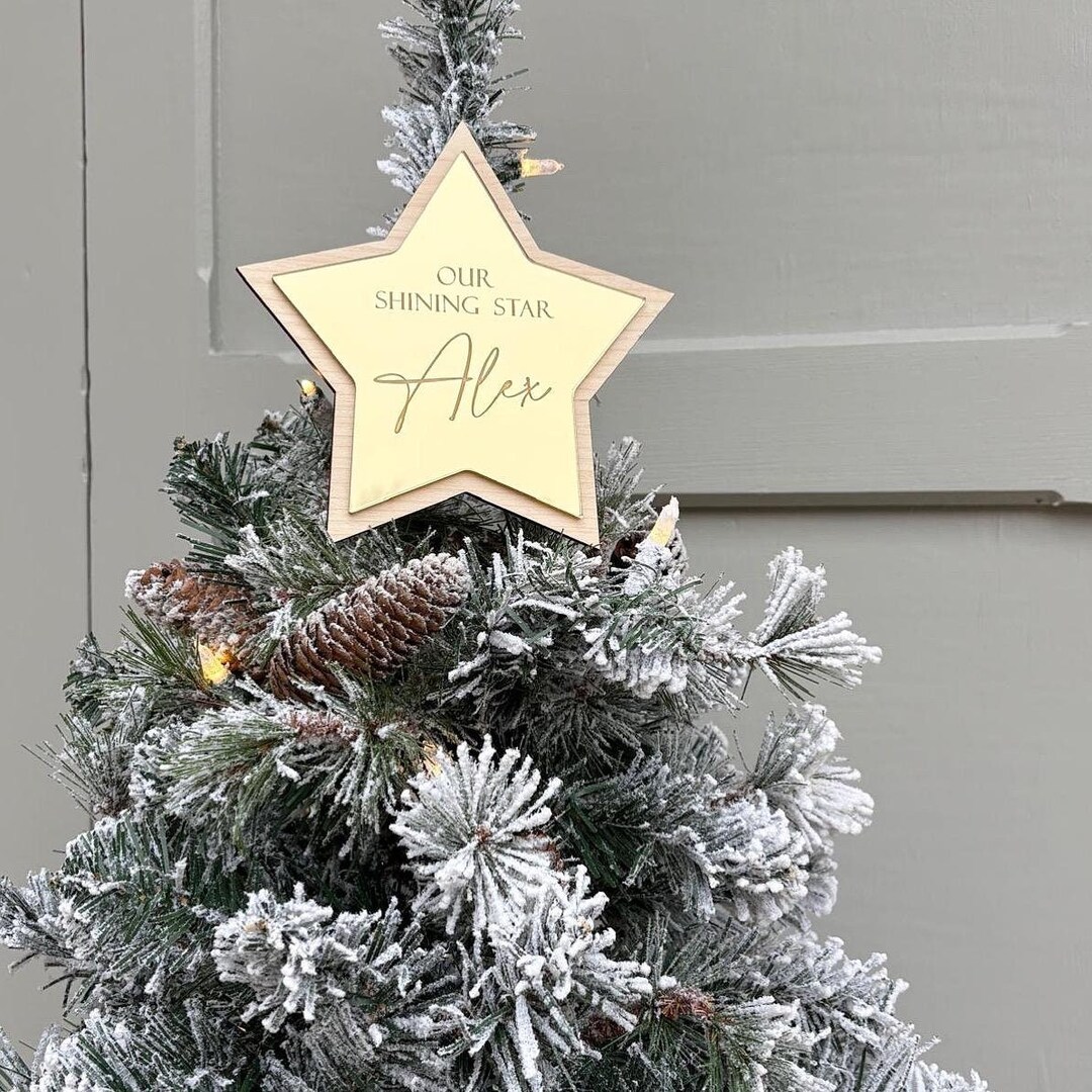 Personalised Memorial Christmas Tree Topper, Customs Memorial Tree ...