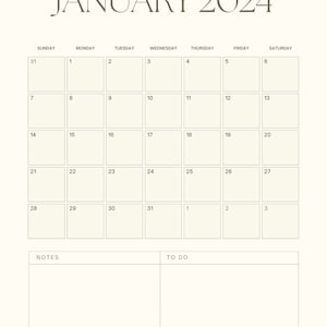 Simple and Minimal Monthly Printable Planner 2024 Calendar Printable - Etsy