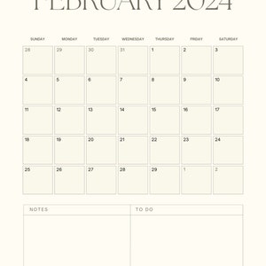 Simple and Minimal Monthly Printable Planner 2024 Calendar Printable - Etsy