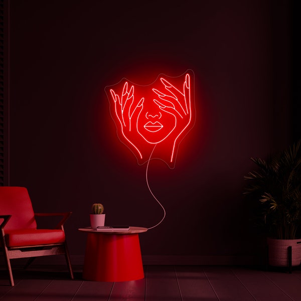 Neon Face Sign - Etsy