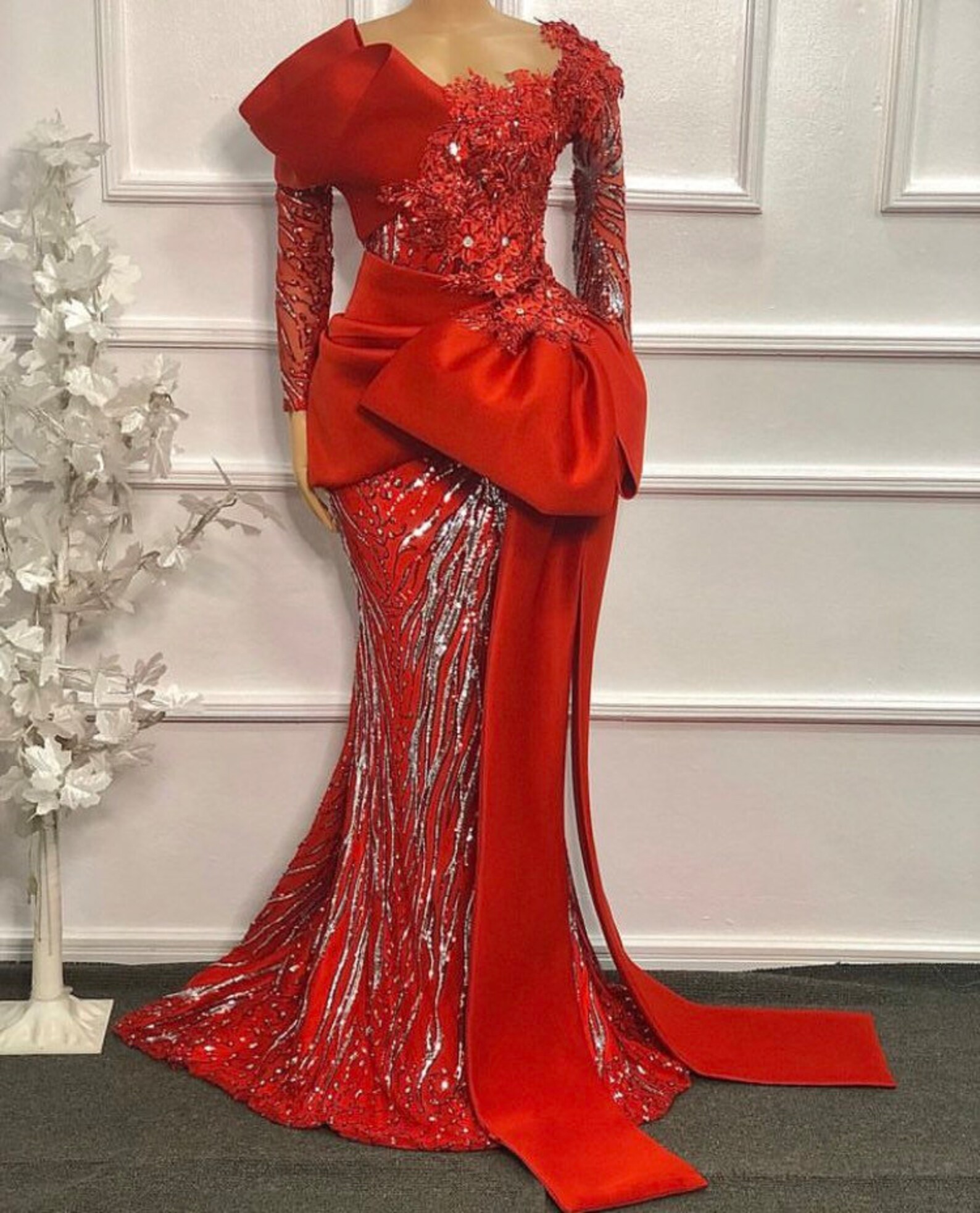 Red Long Dress Prom Dress Evening Dress Wedding Reception - Etsy