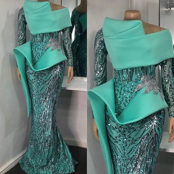 African Green Lace Dress - Etsy