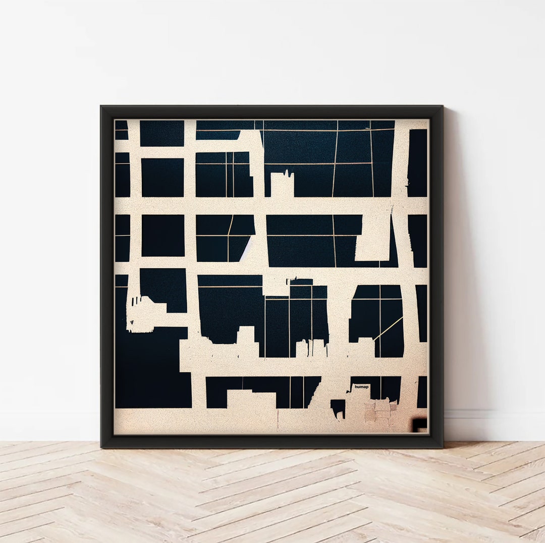 Abstract Map | Abstract City Map | Colorful Map | Art Print | City Map ...