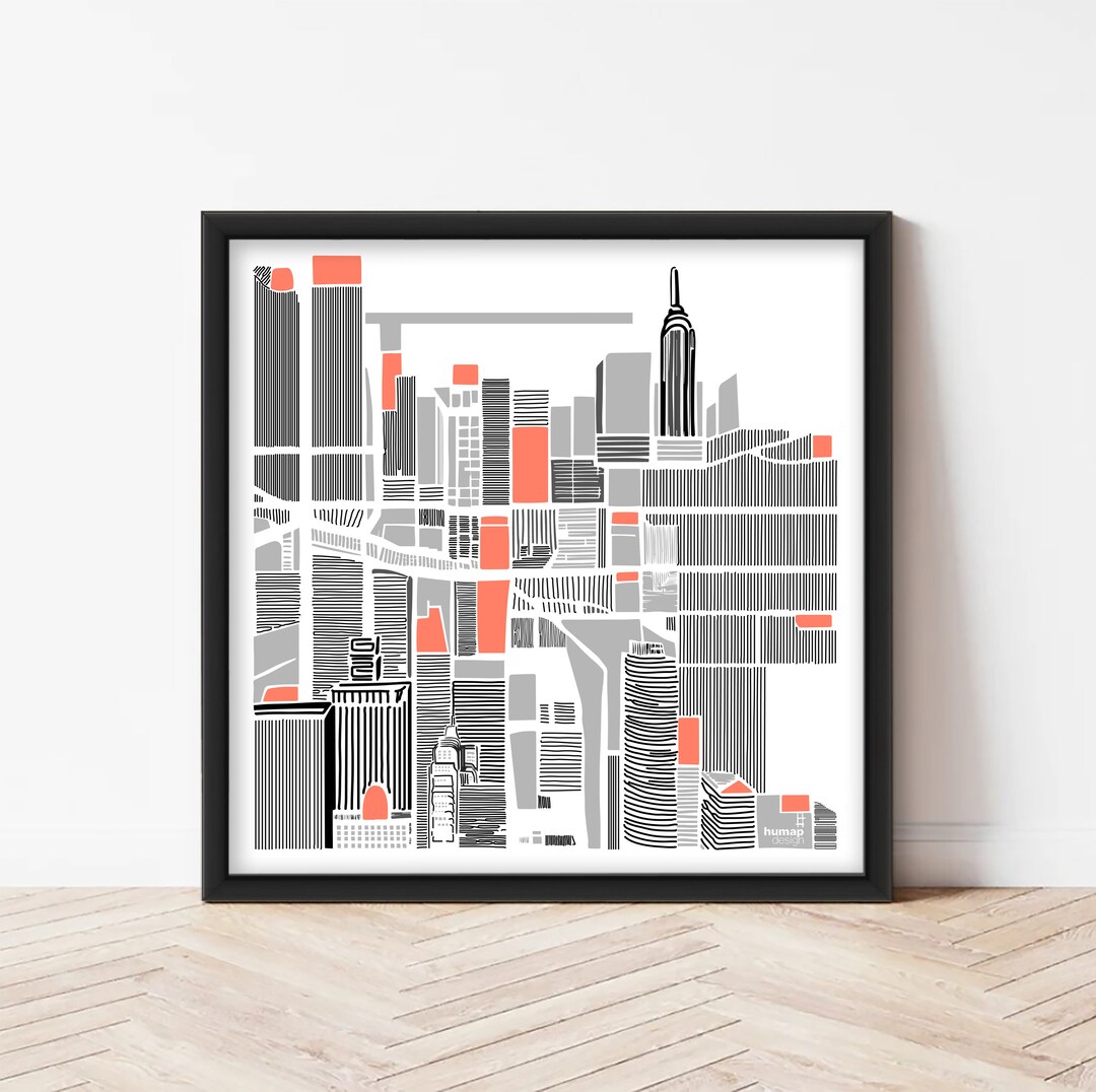 Abstract Map Abstract City Map City Map Illustration Art Print City Map ...