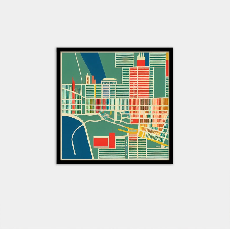 Abstract Map | Abstract City Map | Colorful Map | Art Print | City Map ...
