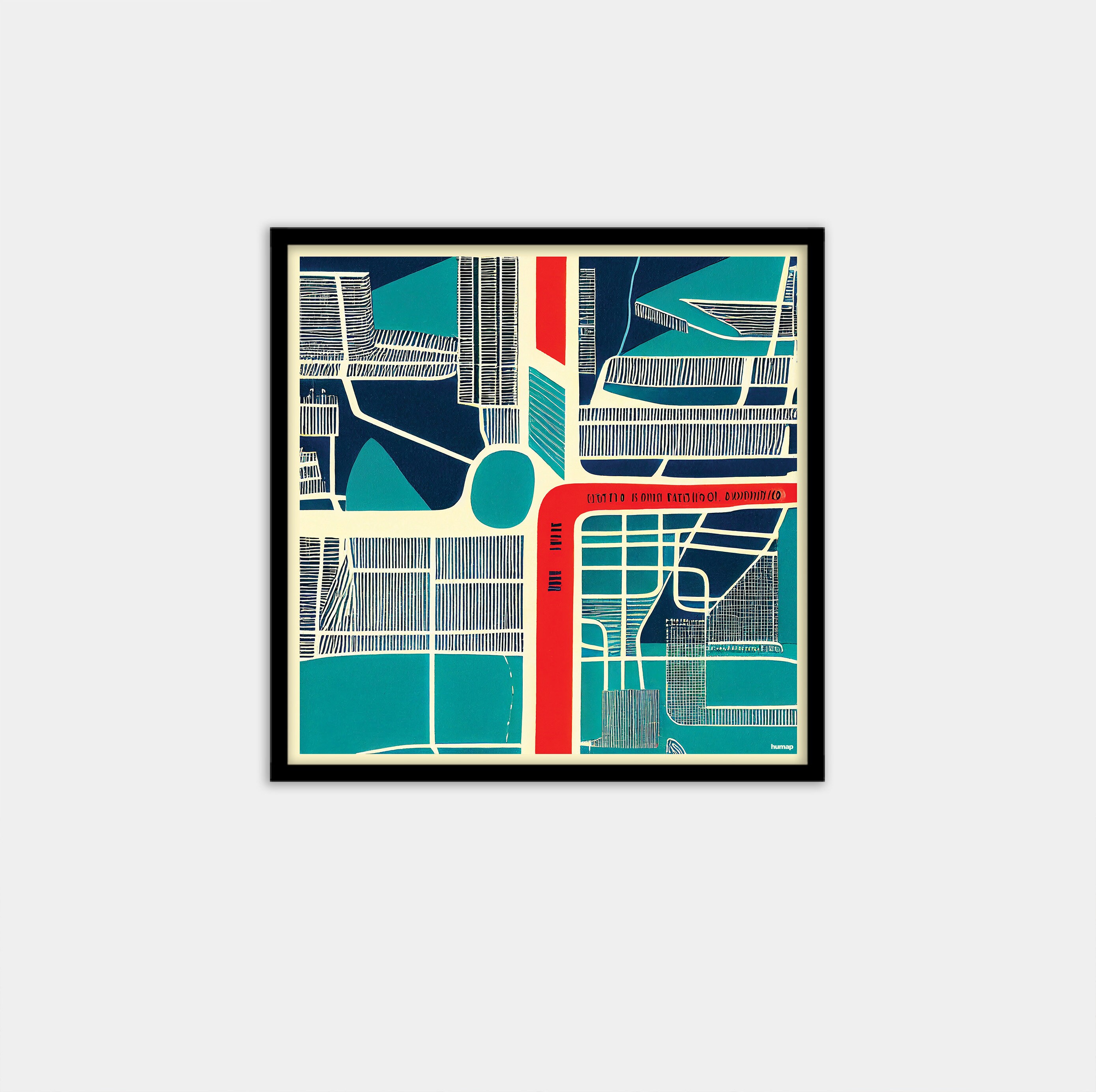 Abstract Map | Abstract City Map | Colorful Map | Art Print | City Map ...