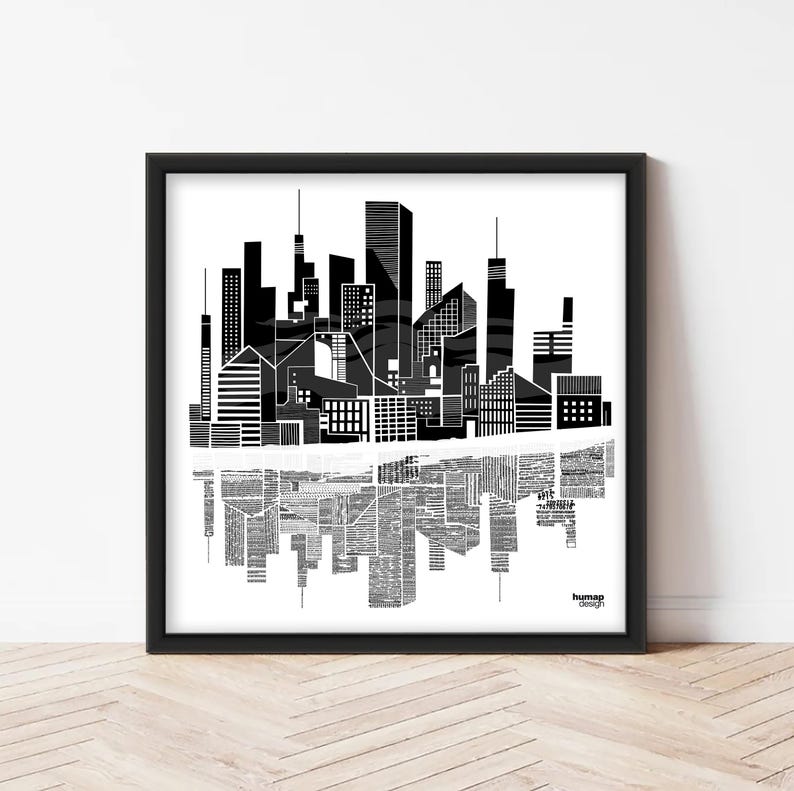 Abstract City | Abstract City Map | City Map Illustration | Art Print ...