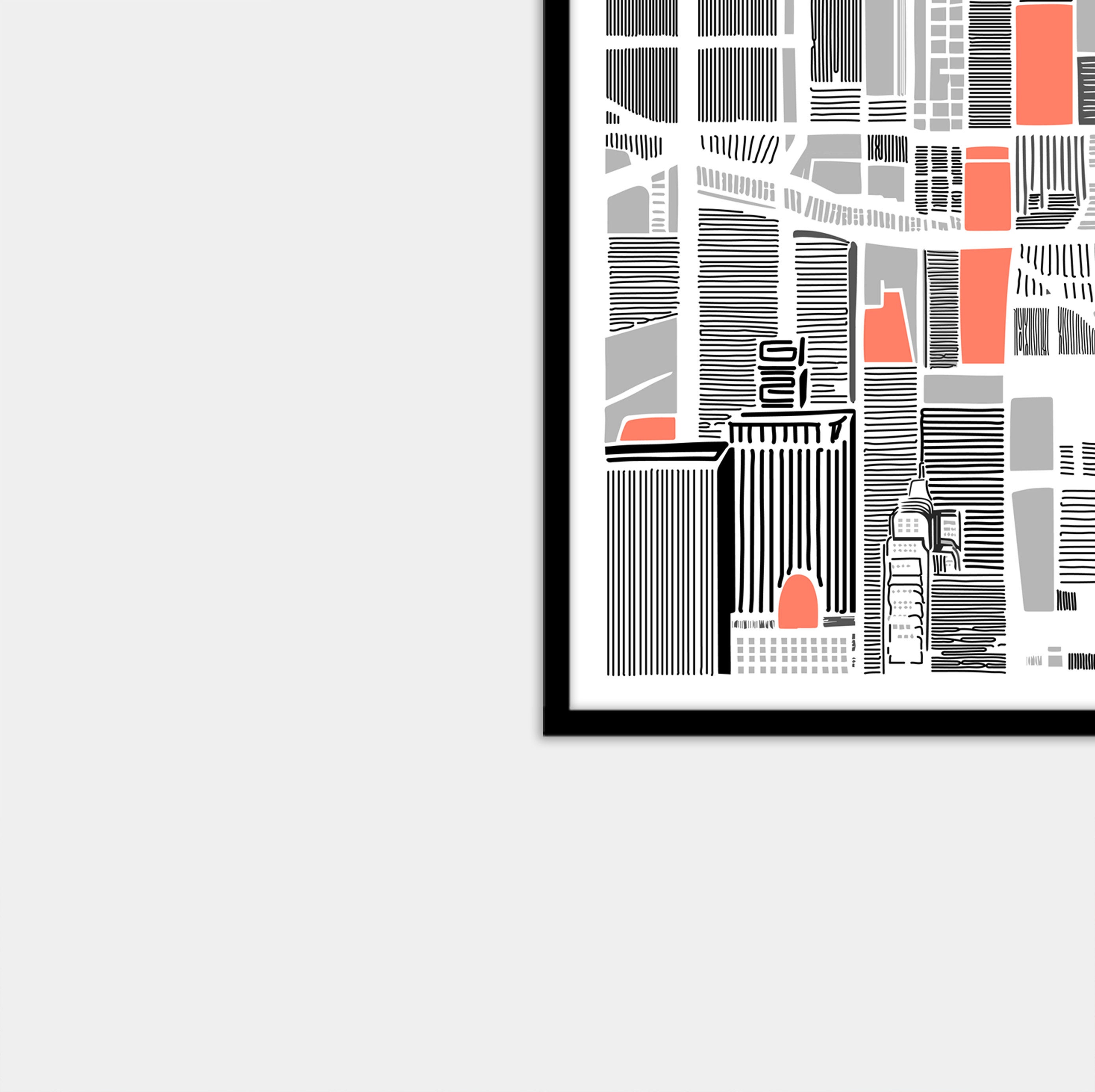 Abstract Map Abstract City Map City Map Illustration Art Print City Map ...