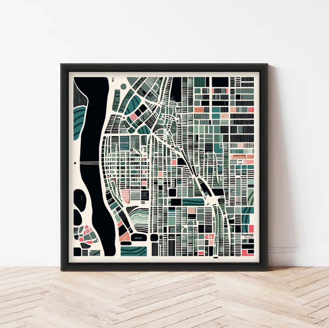 Abstract Map | Abstract City Map | City Map Illustration | Art Print ...