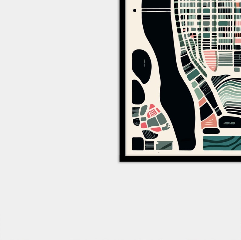 Abstract Map Abstract City Map City Map Illustration Art Print City Map ...