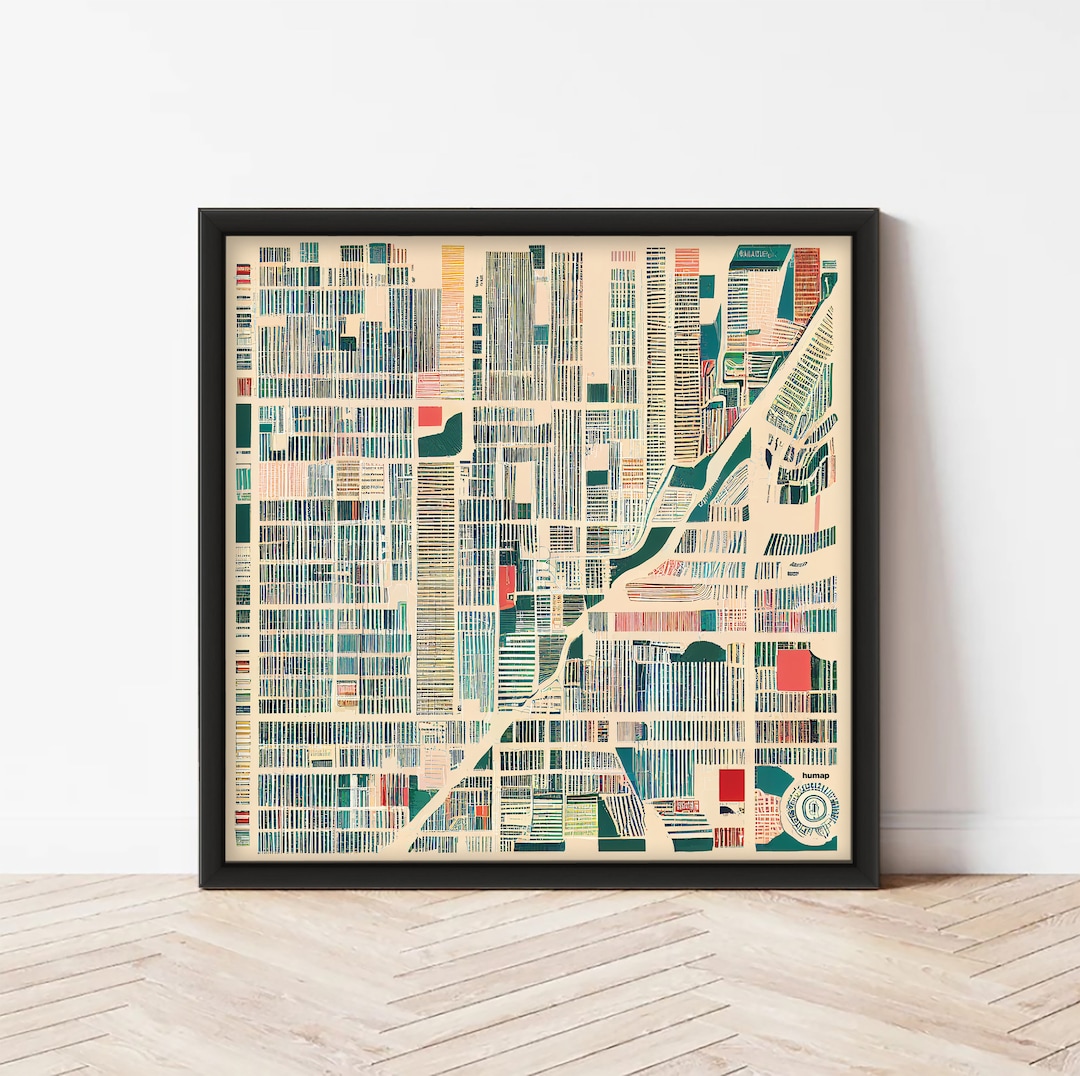 Abstract Map | Abstract City Map | Colorful Map | Art Print | City Map ...