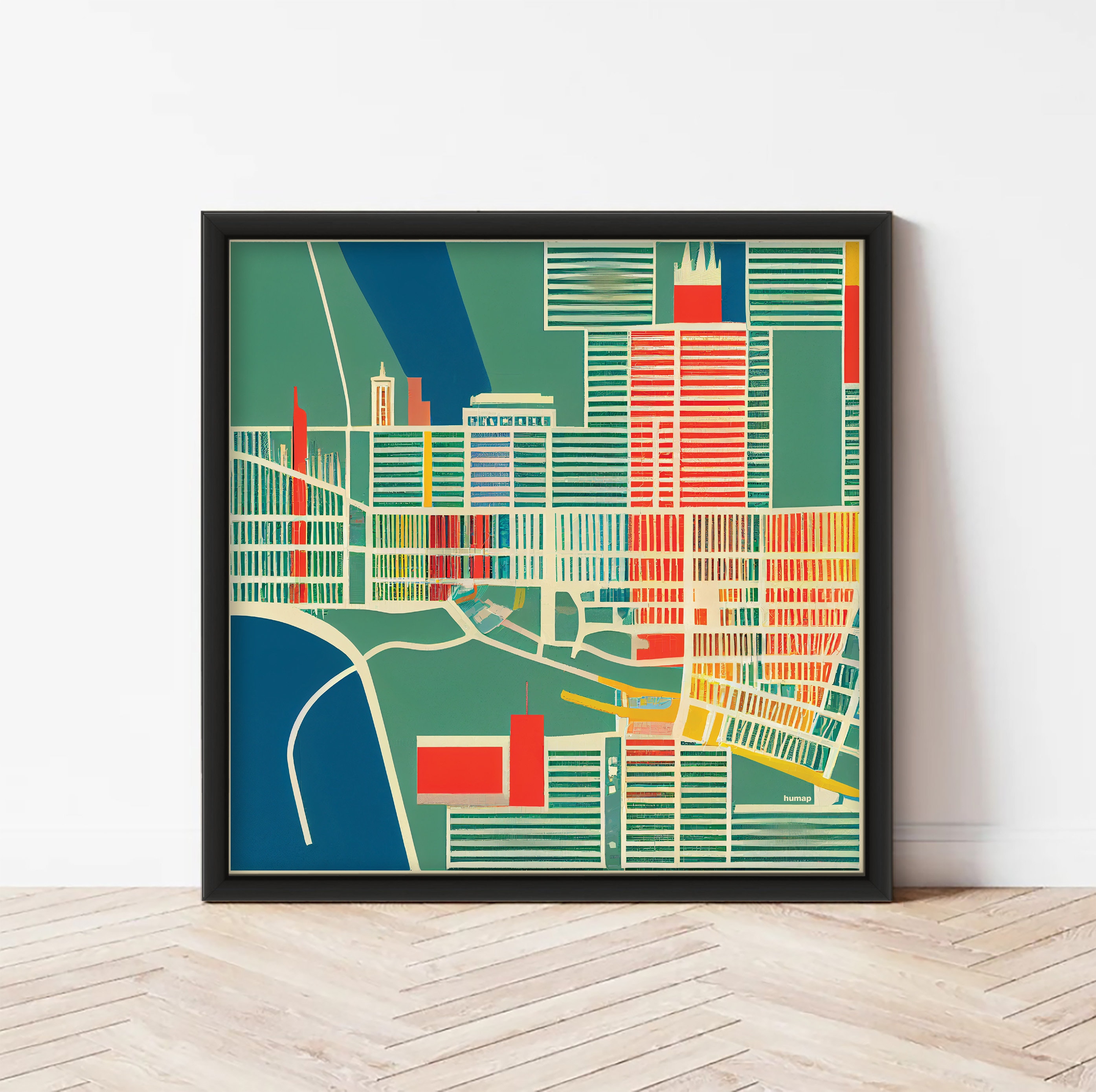 Abstract Map | Abstract City Map | Colorful Map | Art Print | City Map ...