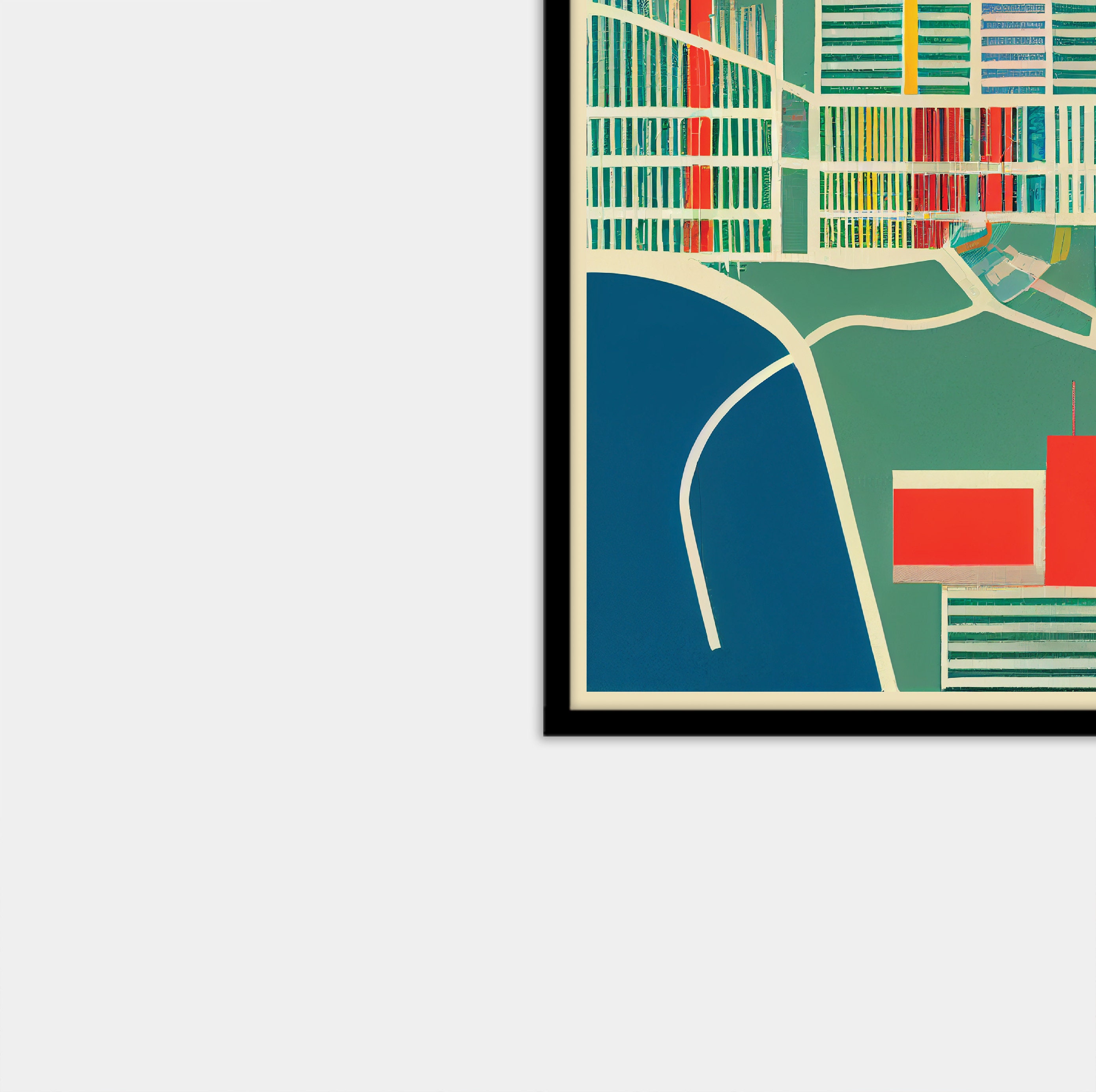 Abstract Map Abstract City Map Colorful Map Art Print City Map Abstract Chicago City