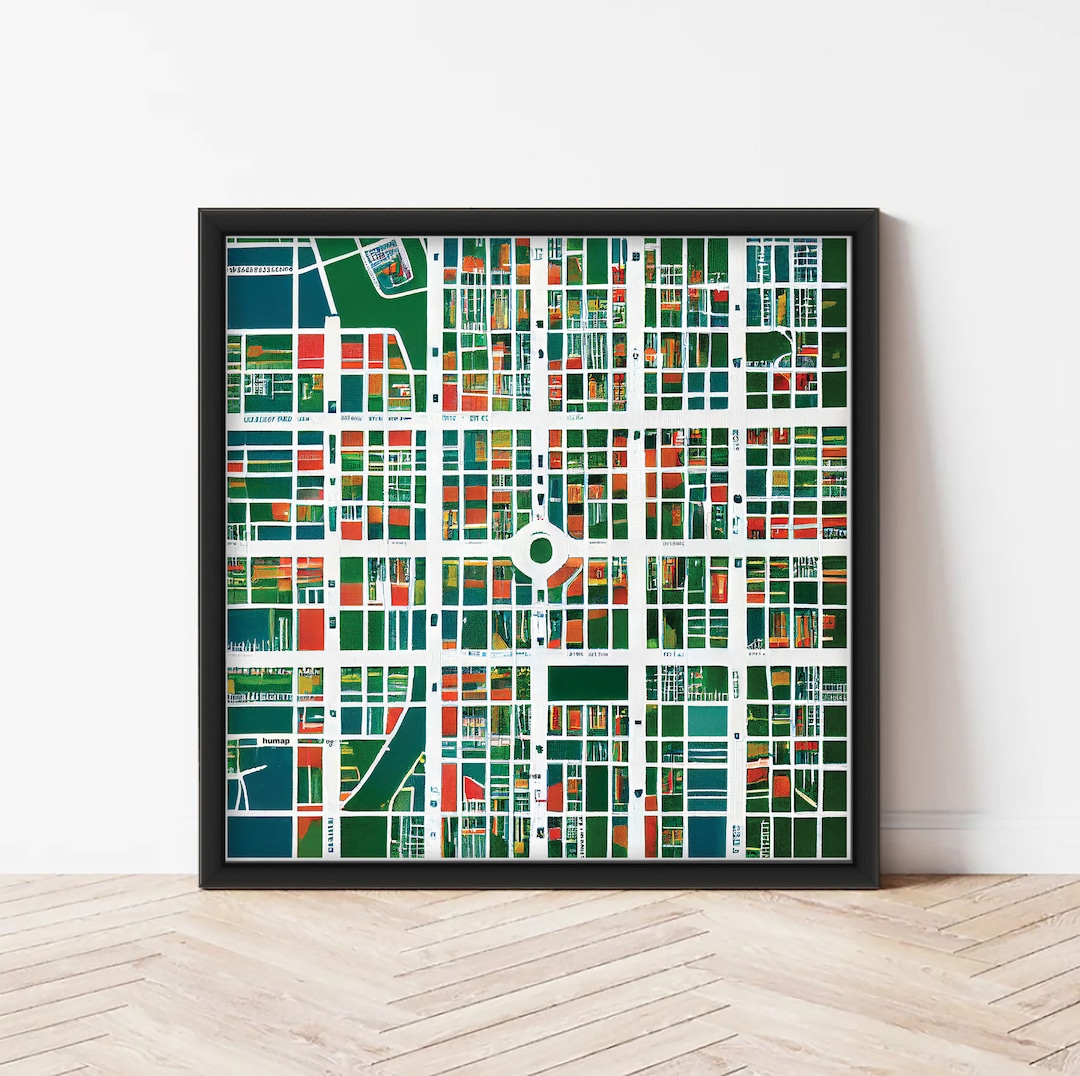 Abstract Map | Abstract City Map | Colorful Map | Art Print | City Map ...