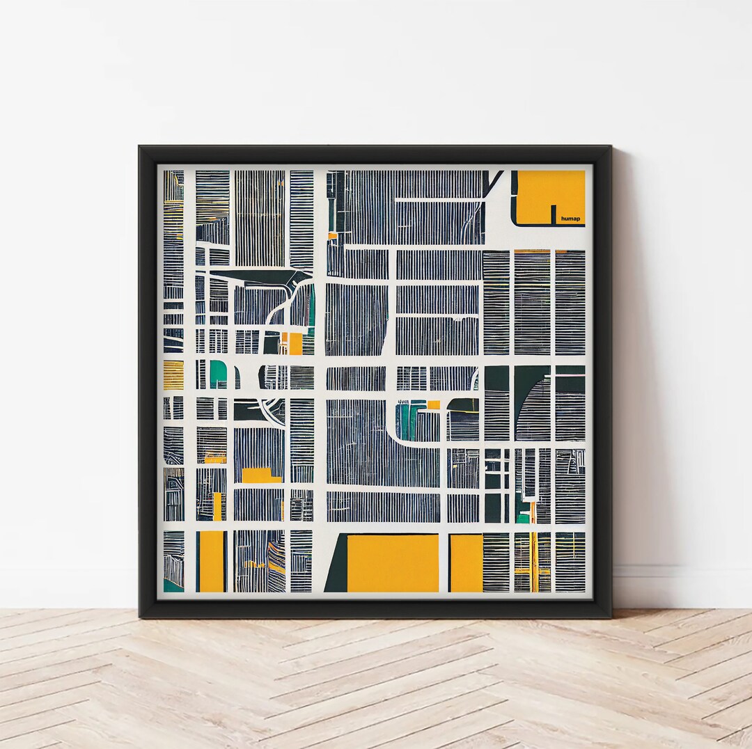 Abstract Map | Abstract City Map | Colorful Map | Art Print | City Map ...