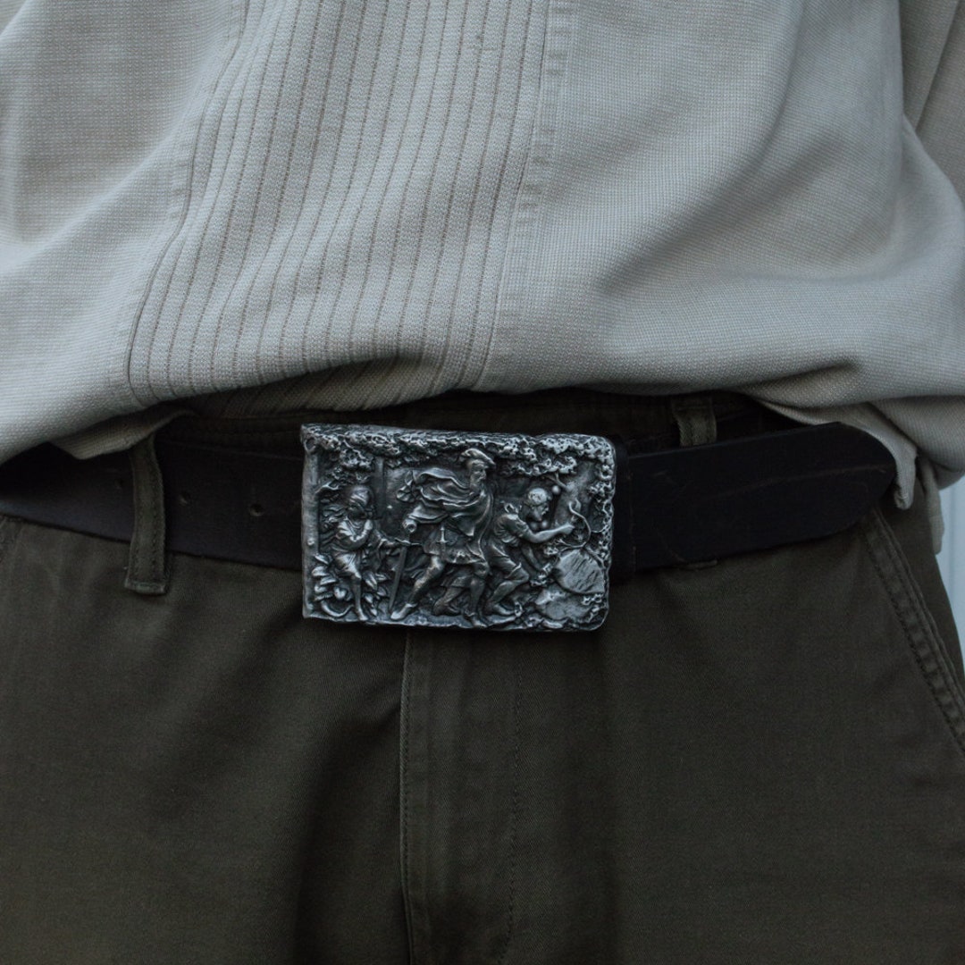 Vintage Medieval Woodsman Satin Belt Buckle Vintage Medieval Woodsman ...