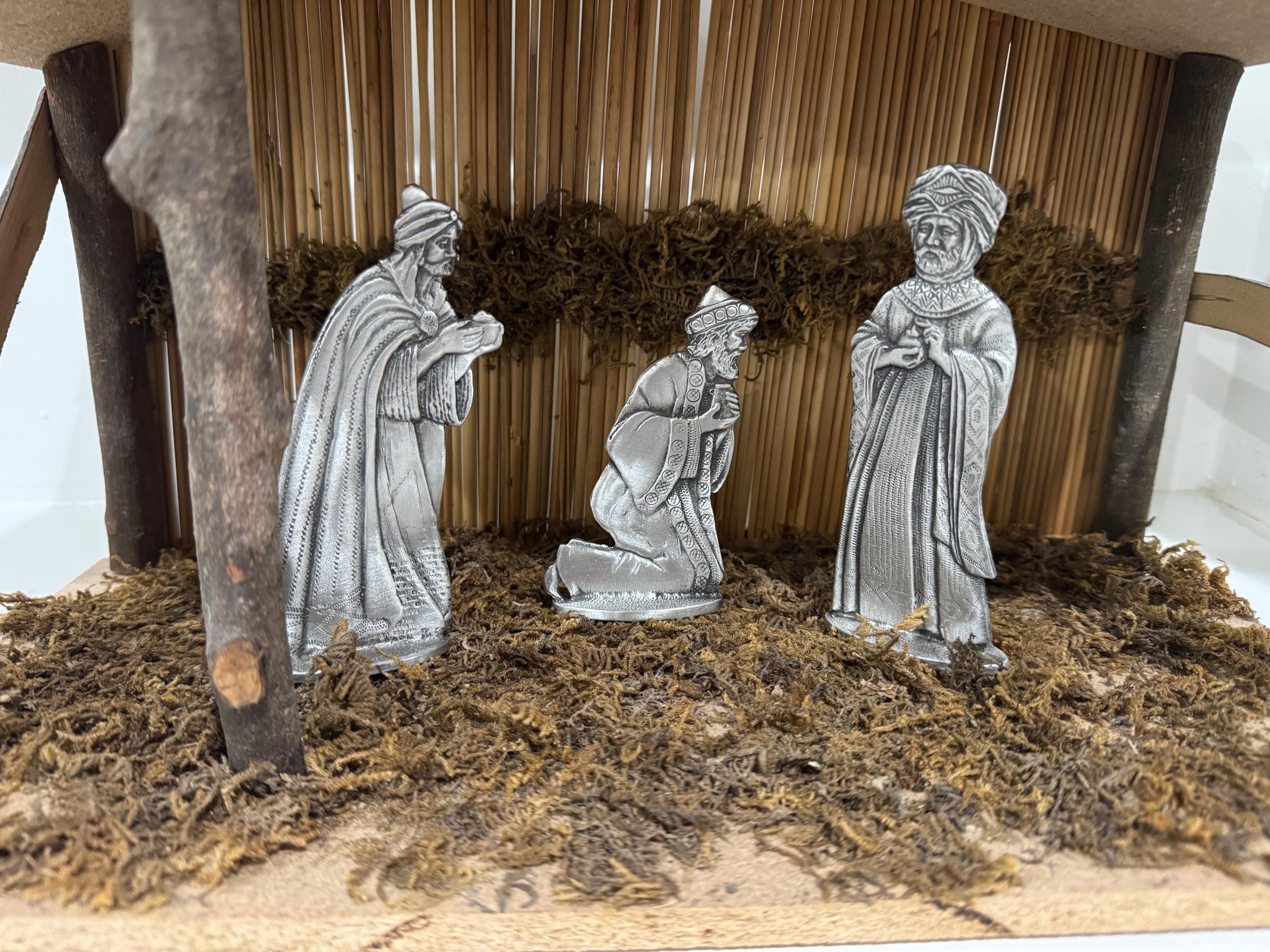 Vintage Pewter Nativity Set, Hand Finished 11-piece Collection - Etsy