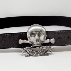 Skull and Crossbones Glory Satin Belt Buckle - Skull and Crossbones ...