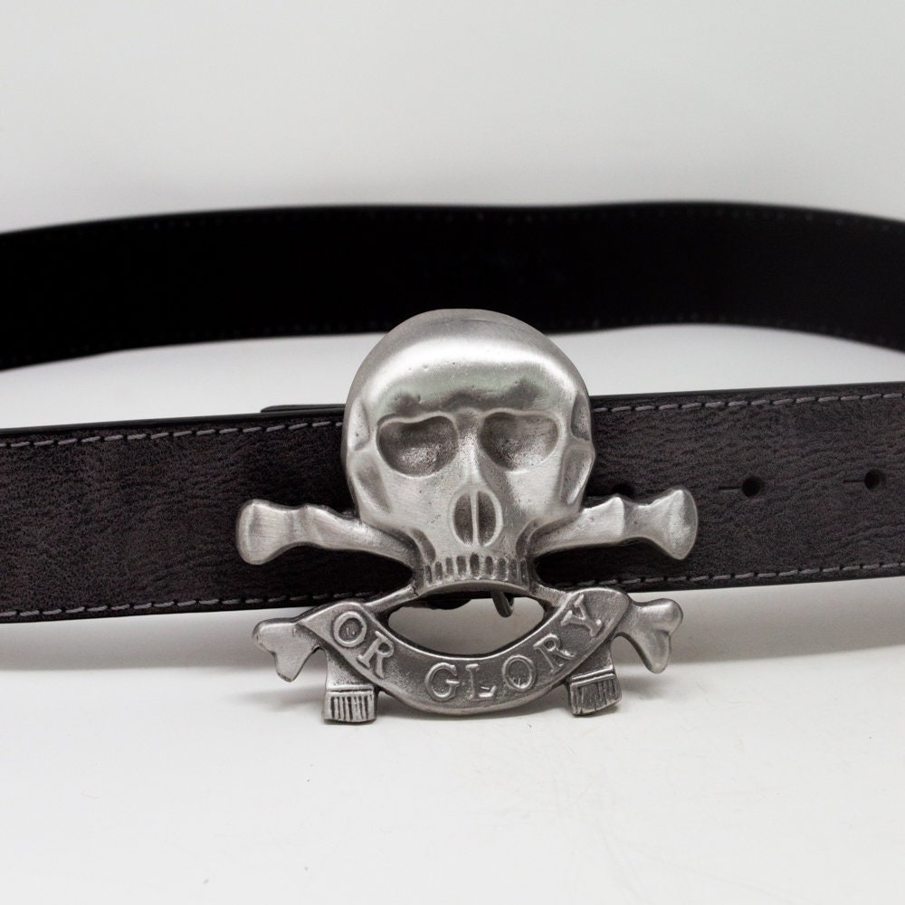 Skull and Crossbones Glory Satin Belt Buckle Skull and Crossbones Glory ...