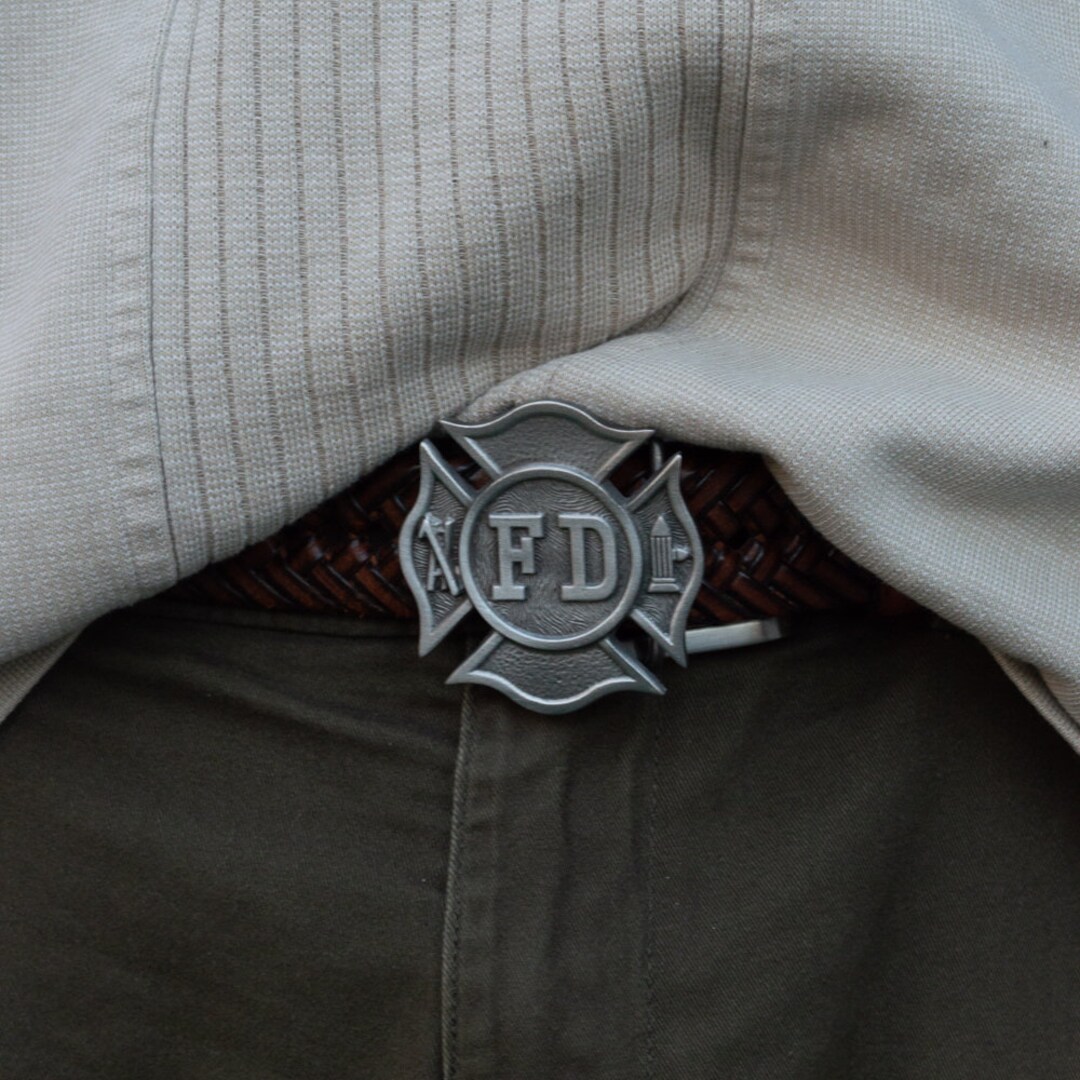 Fire Department FD Badge Satin Belt Buckle - Fire Department FD Badge ...