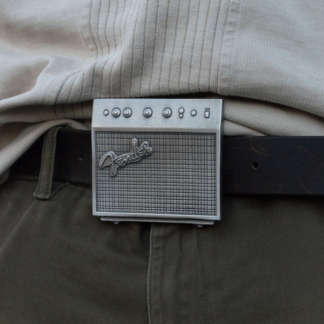 Fender Amplifier Satin Belt Buckle Amplifier Fender Buckle Pewter Belt ...