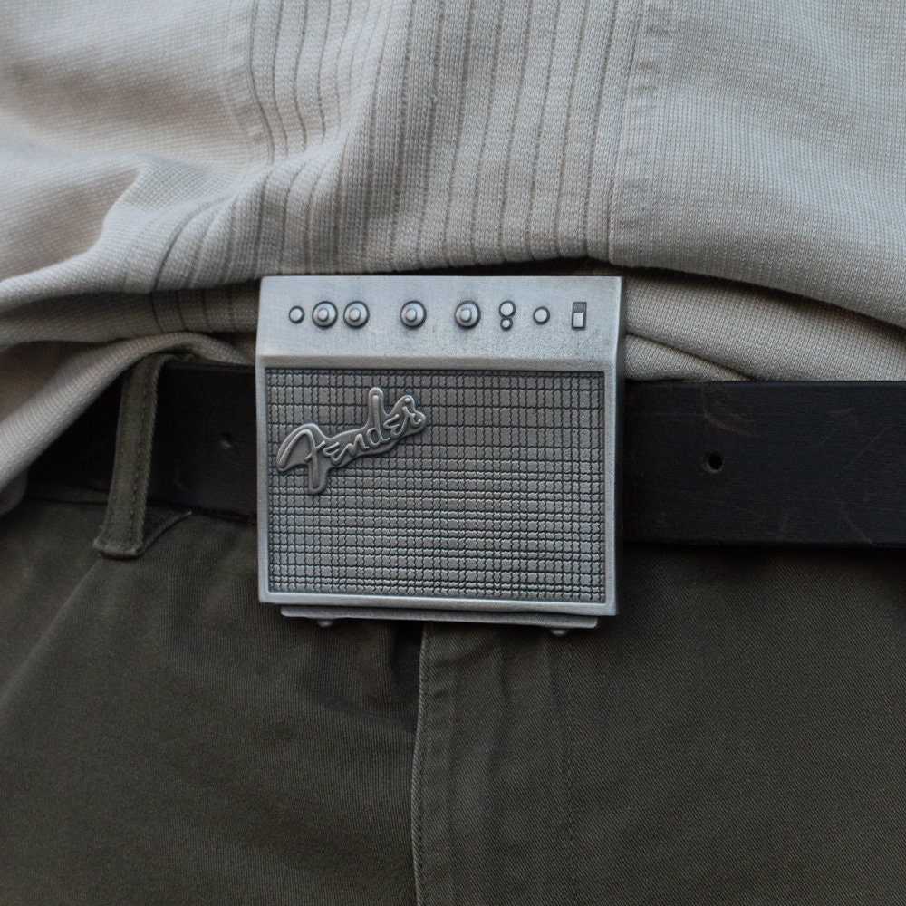 Fender Amplifier Satin Belt Buckle Amplifier Fender Buckle Pewter Belt ...