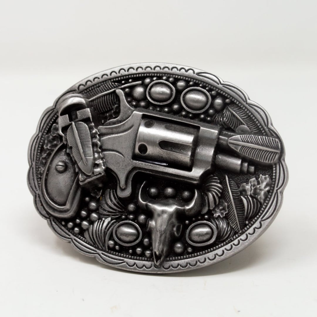 3D Gun Satin Belt Buckle - 3D Gun Buckle - Pewter Belt Buckle Hand ...