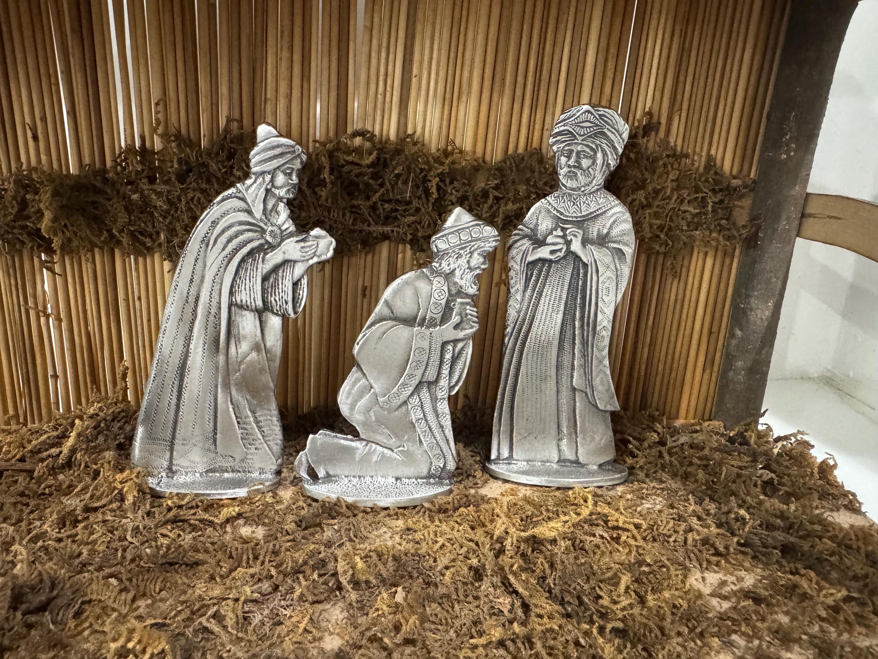 Vintage Pewter Nativity Set, Hand Finished 11-piece Collection - Etsy