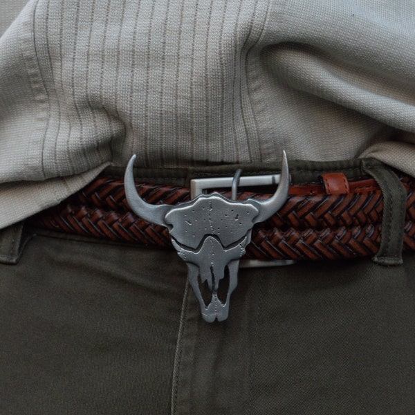 Bull Skull Knife Buckle - Etsy