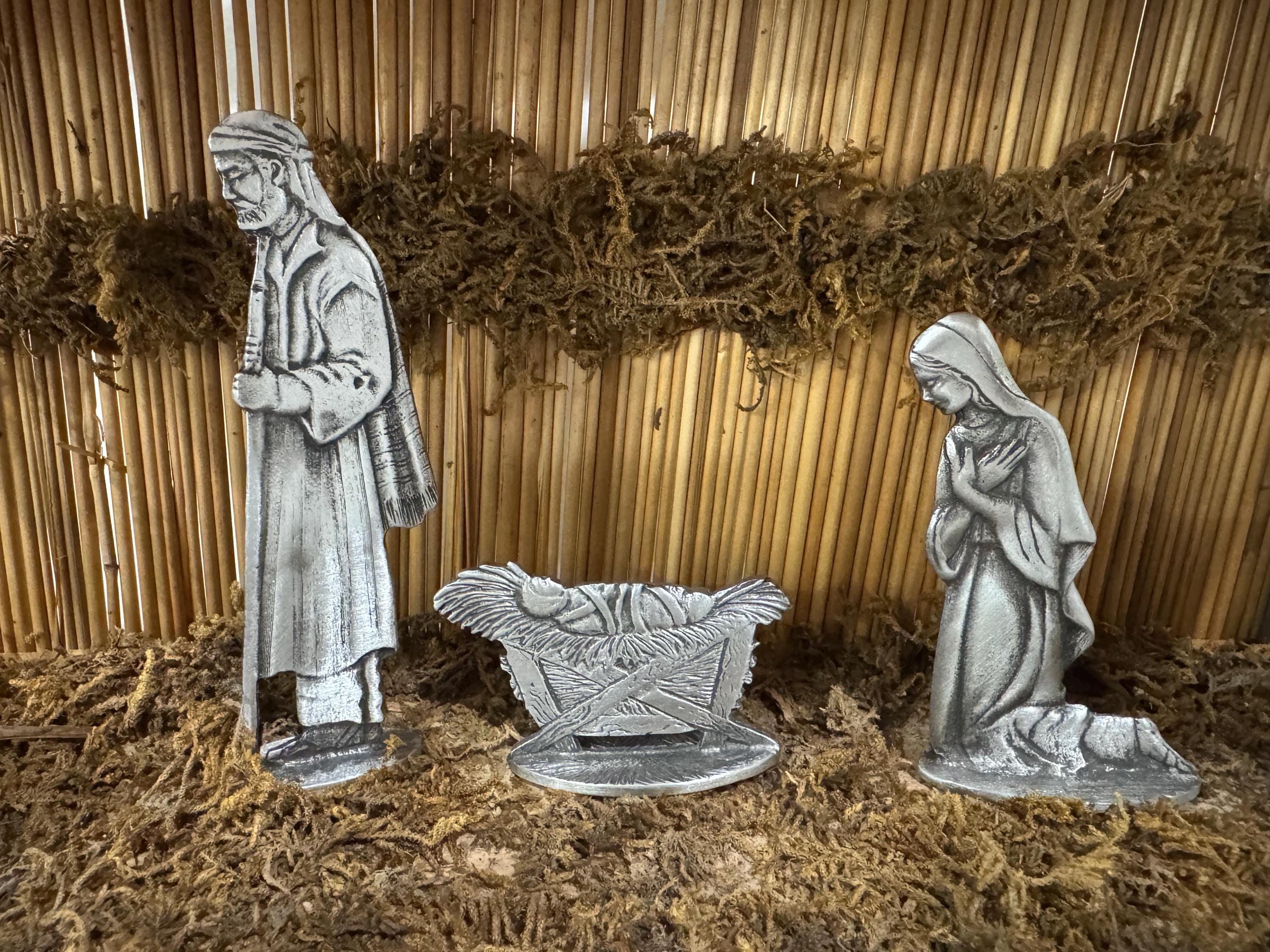 Vintage Pewter Nativity Set, Hand Finished 11-piece Collection - Etsy