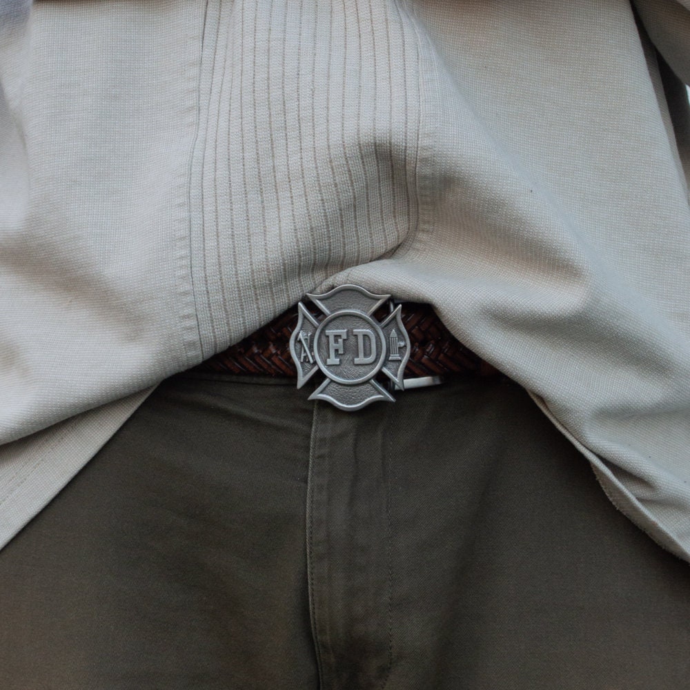 Fire Department FD Badge Satin Belt Buckle - Fire Department FD Badge ...