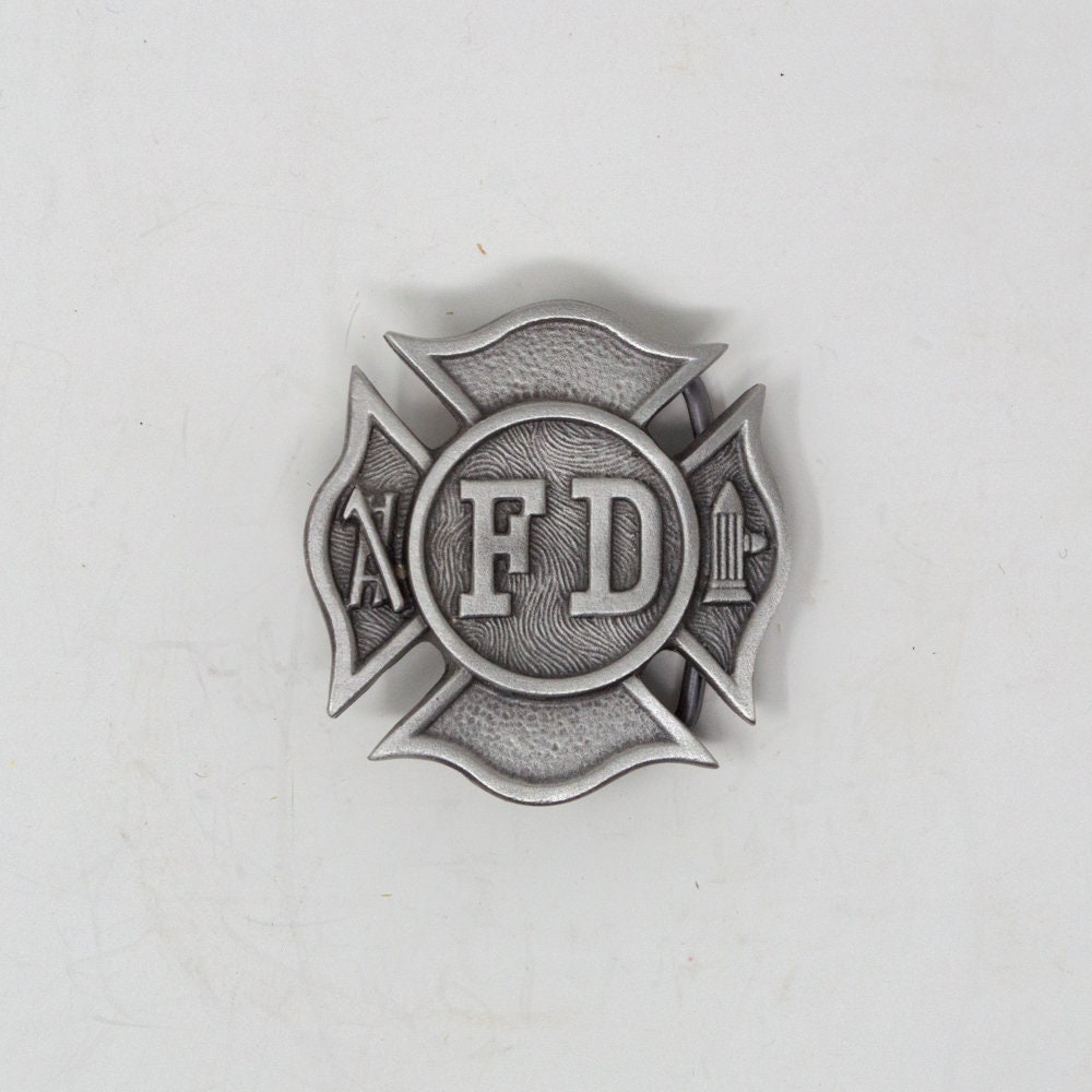 Fire Department FD Badge Satin Belt Buckle - Fire Department FD Badge ...