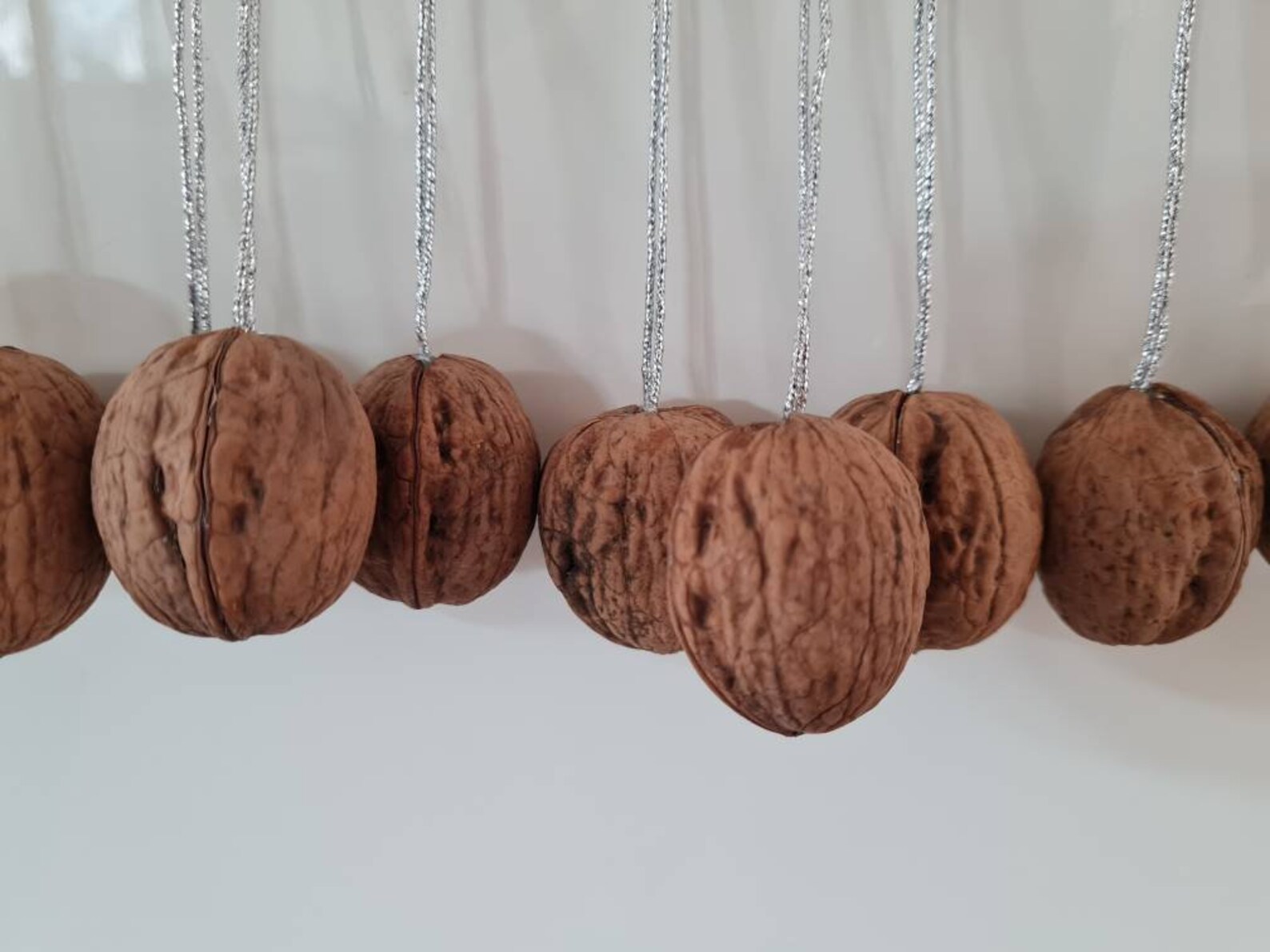 Whole Walnuts With Silver Thread String Christmas Tree Christmas ...