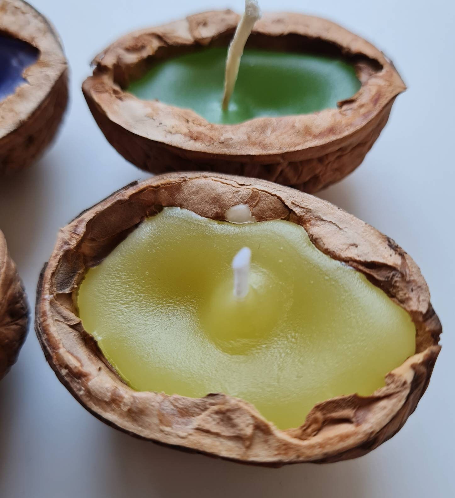 Large Floating Candles Colorful Candle Walnut Halves Walnut Decoration ...