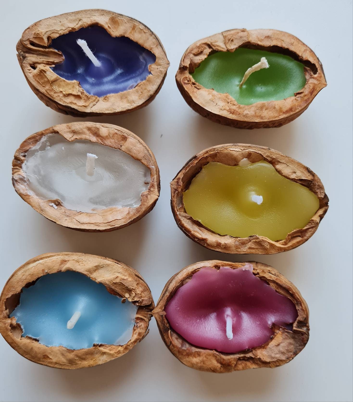 Large Floating Candles Colorful Candle Walnut Halves Walnut Decoration ...