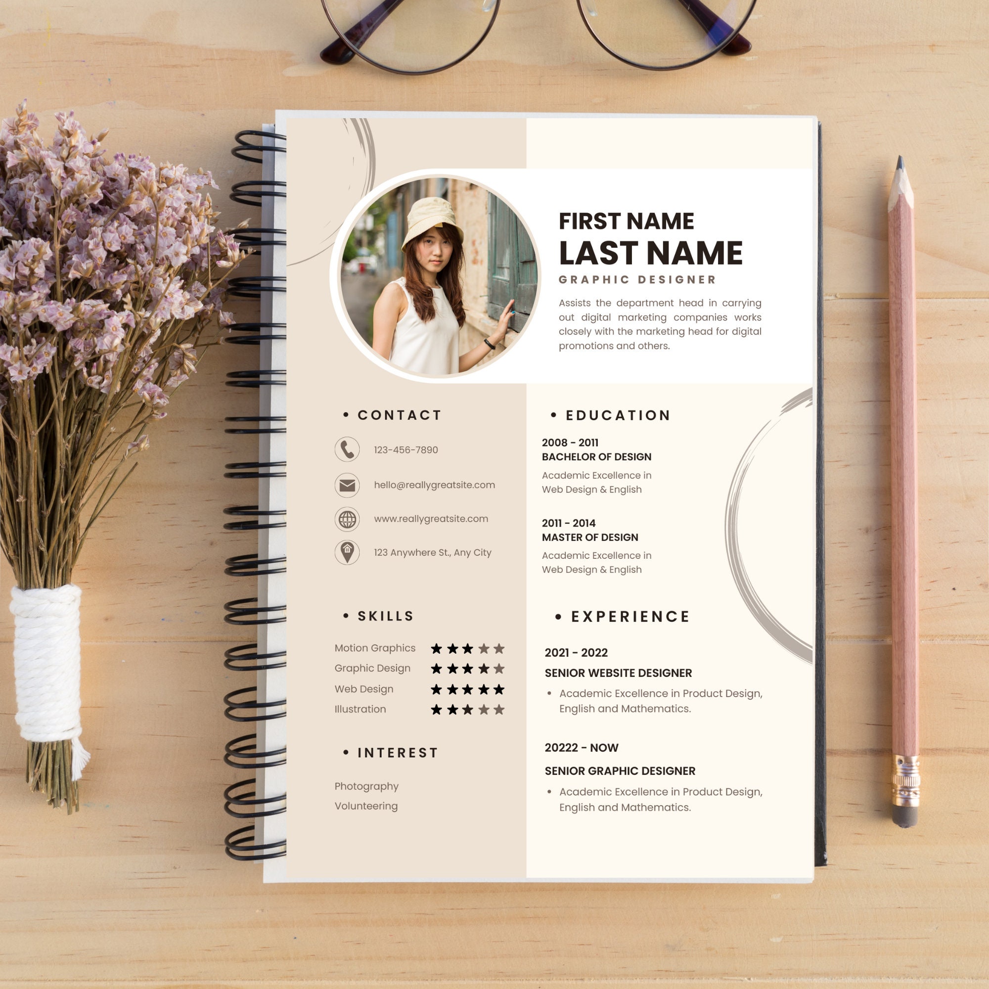 Graphic Designer Cv Resume Template resume Template With Photo graphics ...