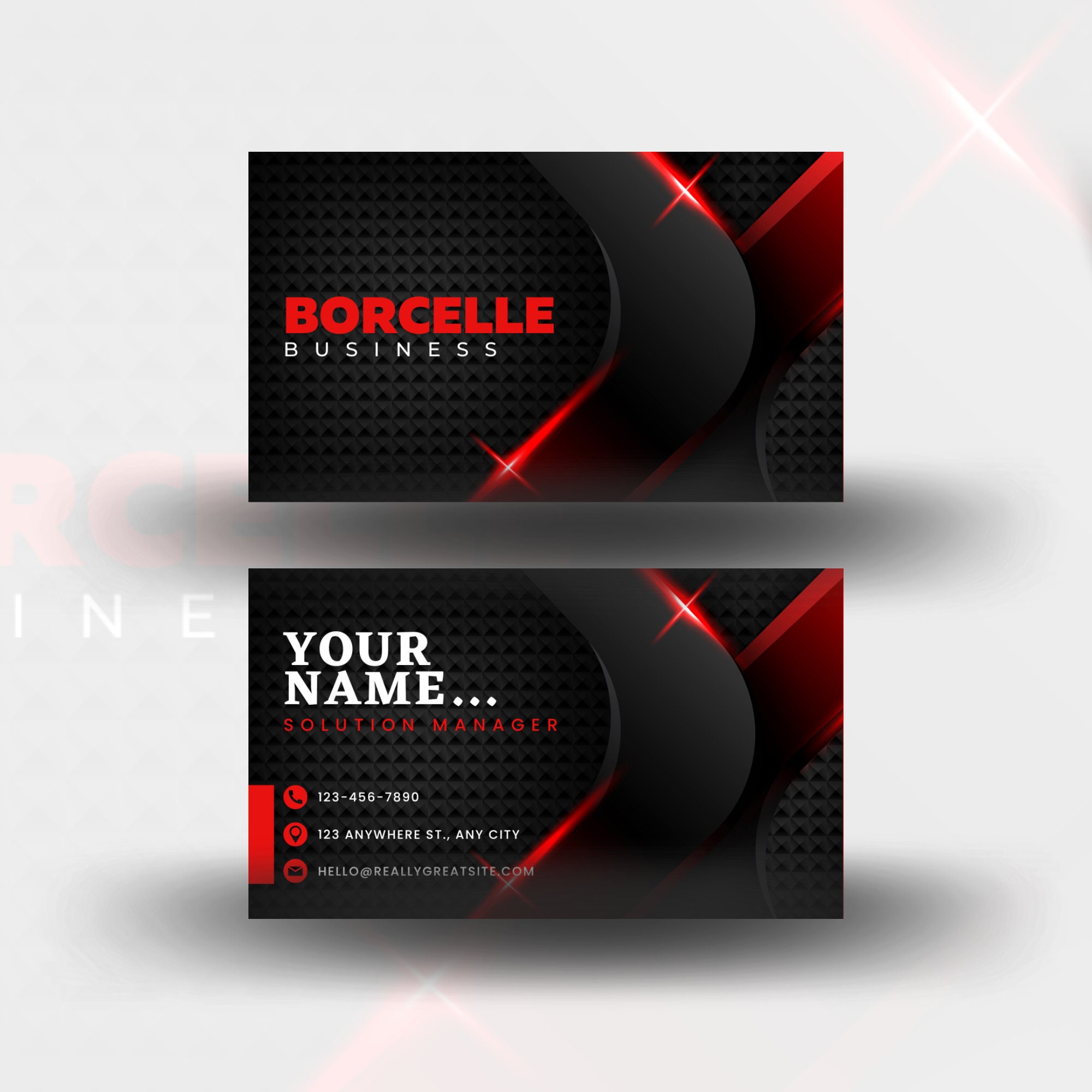 Borcelle Business Card | Business Card | Editable Business Card ...