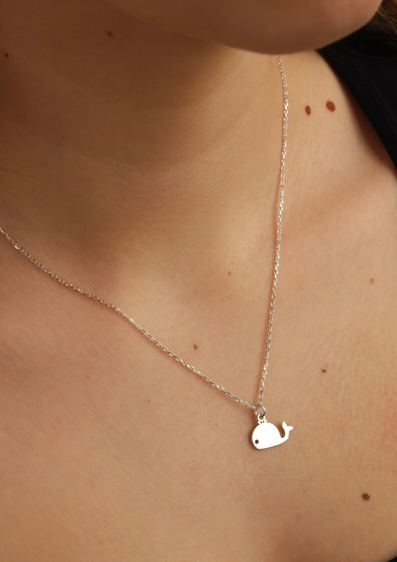 Tiny Whale Necklace Cute Little Whale Necklace Dolphin - Etsy